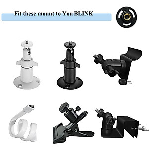 MANWU Mount Bracket Adapter Converter Connector for All-New Blink Outdoor Indoor XT2/XT Security Camera,Attachment That Holds Blink Camera to 1/4" Universal Mount (5 Pack Black)…