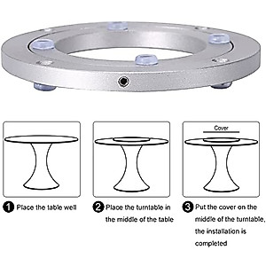 Dining Table Turntable, Heavy Duty Aluminium Alloy Rotating Bearing Swivel Plate Tabletop Round Smooth Turntable for Kaleidoscopes Tabletop Serving Trade Show Displays(6 Inch)