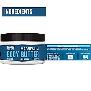 Magnesium Body Butter - Scrub and Moisturizer - Magnesium Lotion Alternative with Mango, Shea, Grapeseed & Magnesium Oil - Unscented