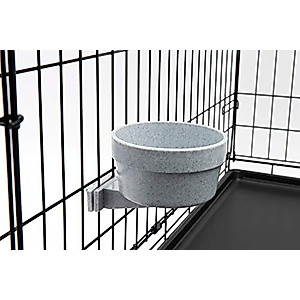 Lixit Quick Lock Removable Dog Kennel Bowls for Wire and Soft Sided Crates (20oz Wire Crate, Granite)