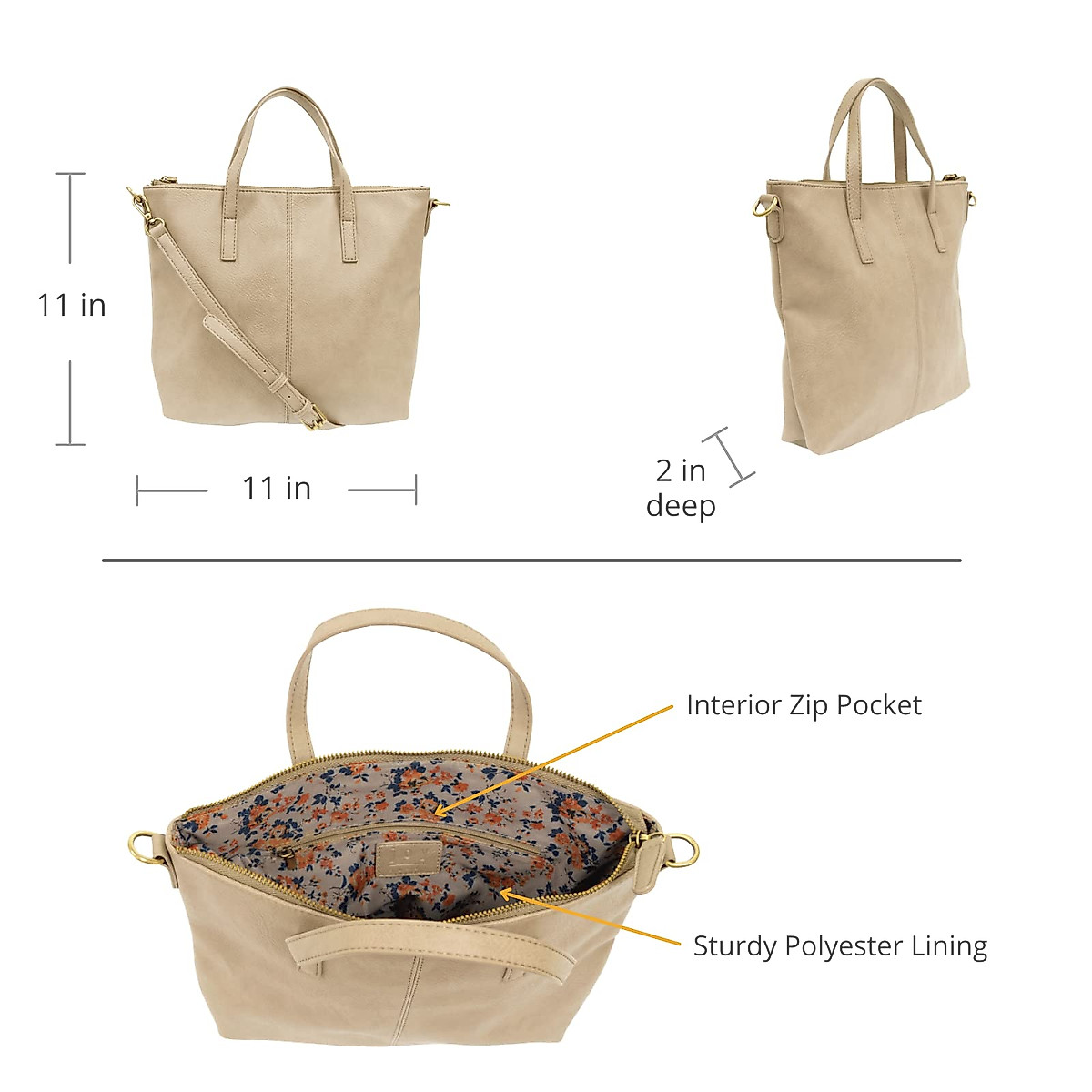 Joy Susan Women's Kim Top-Zip: Medium Tote Handbag