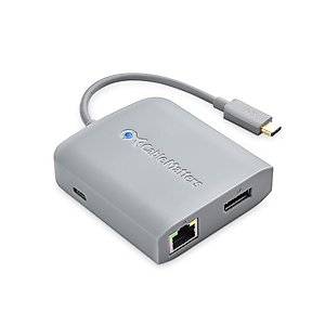 [Works with Chromebook Certified] Cable Matters USB C Hub Multiport Adapter with 4K DisplayPort, 2X USB 2.0, 100Mbps Fast Ethernet, and 60W PD
