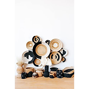 Small African Basket- Nyakinama/Rwanda Basket/Woven Bowl/Sisal & Sweetgrass Basket/Tans, Black, White