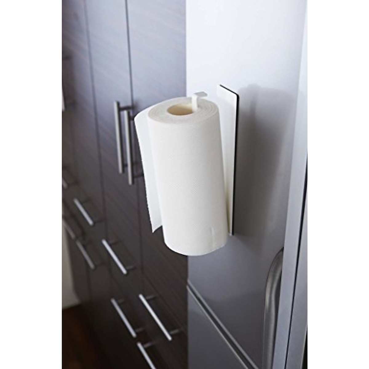 Yamazaki KT-PL AK WH Plate Magnetic Paper Towel Holder, 約W6×D5.5×H24.5cm, White