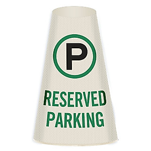 SmartSign “Reserved Parking” Bright Reflective Cone Message Sleeve, [Cone Not Included]