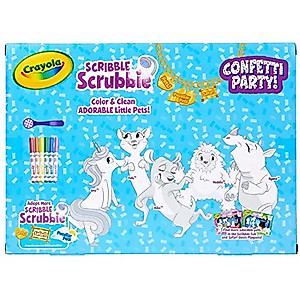 Crayola Scribble Scrubbie Toy Pet Playset, Confetti Party Pack, Coloring Toy for Kids, Gift for Ages 3, 4, 5, 6, 7