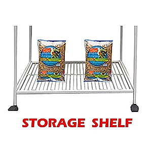 64" Extra Large Wrought Iron 4-Levels Ferret Chinchilla Sugar Glider Mice Rat Mouse Hamster Cage Tight 1/2-Inch Bar Spacing (White Vein)