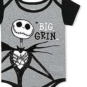 Disney Nightmare Before Christmas Baby Boys Bodysuit for Infants – Grey/Black