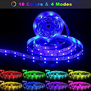 LED Strip Lights 16.4FT,RGB Strip Lights with Color Changing&LED Lights for TV 65-75in,14.3ft USB TV Led Backlight with Music Sync,RGB Led Strip Lights with Bluetooth Remote,Room Led Lights for Bedro