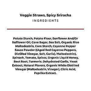 The Daily Crave Spicy Sriracha Veggie Straws, Crunchy Veggie, 5.5oz (Pack Of 8) Gluten-Free, Non-GMO, Kosher, Crunchy, Vegan