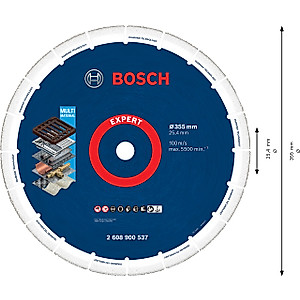 Bosch Professional 1x Expert Diamond Metal Wheel Large Size Cutting Disc (for Cast Iron, Ø 355 mm, Accessories Petrol Saw, Chop Saw)
