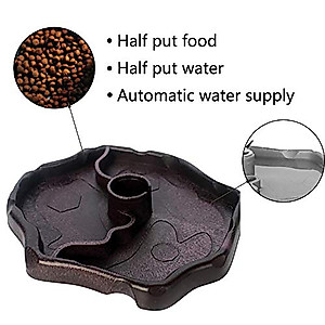 Tfwadmx Reptile Water Bottle, Turtle Food and Water Bowl Automatic Feeders Waterer Tortoise Dispenser Bottle Feeding Dish for Lizard Chameleon