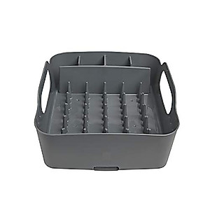 Umbra Tub Dish Drying Rack – Lightweight Self-Draining Dish Rack for Kitchen Sink and Counter at Home, RV or Motorhome, Charcoal
