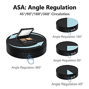 Mcbazel 360 Degree Rotating Display Stand, 5.4 Inch Motorized Spinning Platform, Electric Lazy Susan, Turntable Table Base for Photography, Jewelry, Watch, Cup - Max Load 3kg, Black