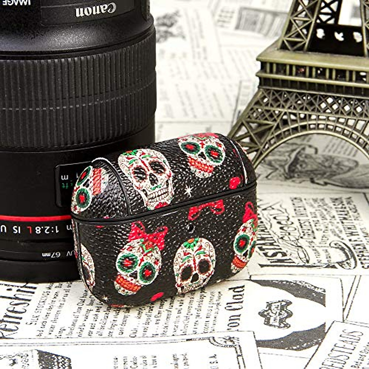 BANAUS Cute Airpods Pro Case,Leather Shockpro of AirPods Pro Cover Carabiner,Wireless Headphone Designer Fashion Skin Protective Stylish Cases Ring for Girls Boys Men Women(Smiley Face)