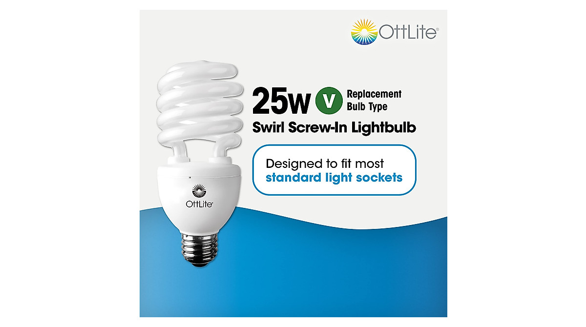 OttLite 25W Swirl Light Bulb - Natural Daylight for Less Eyestrain