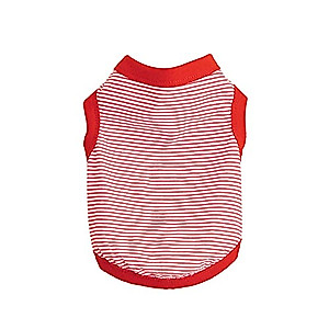 Male Dog Clothes 13 Pounds Breathable Striped Cotton British Vest Cat Dog Style T-Shirt Sleeveless Pet Coat Extra Small Puppy Clothes