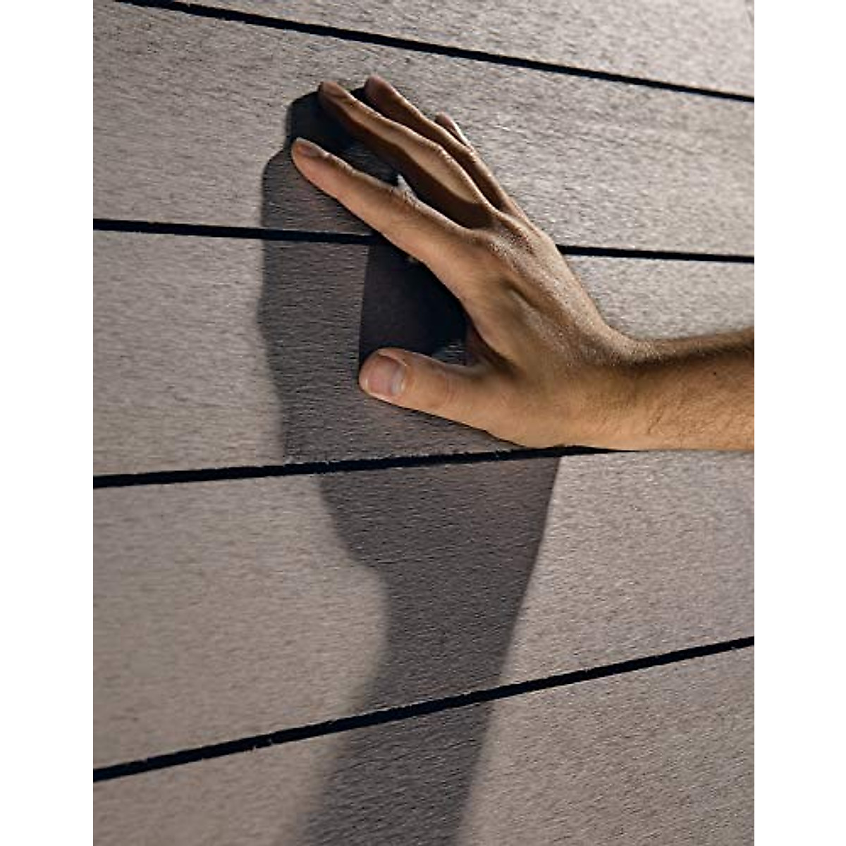 Keter Brushwood 120 Gallon Resin Large Deck Box for Patio Garden Furniture, Outdoor Cushion Storage, Pool Accessories, and Toys, Brown