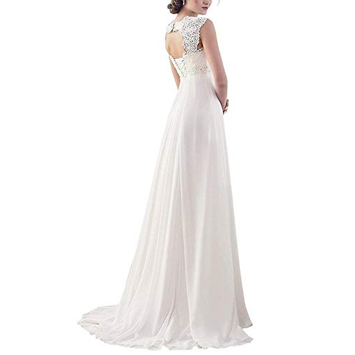 Wedding Dresses for Bride 2023 US 18W White Lace Plus Size Bridal Gowns for Civil Wedding for Beach Wedding for Pregnant Bride