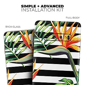 DesignSkinz Vivid Tropical Stripe Floral v1 Protective Vinyl Decal Wrap Skin Cover Compatible with The Samsung Galaxy S20 (Screen Trim & Back Glass Skin)