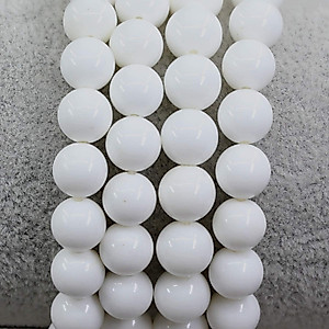Angelstones Natural White Tridacna Shell Gemstone 8mm Round Beads Stretch Bracelet 7" Unisex