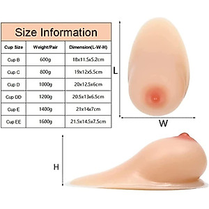 LORGL Self Adhesive Silicone Breast Forms Prosthetic Breast for Transgender Mastectomy Fake Breasts for Woman Chest Improvemen