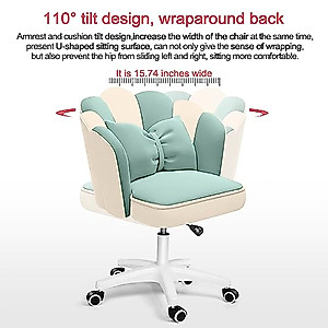 Office Chair Cute Petal Desk Chair, Modern Fabric Home Butterfly Chairs Height Adjustable Makeup Computer