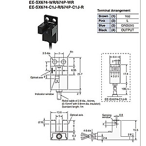 2Pcs Optical Sensor TRANSMISSIVE/Slotted Interrupter Limit Switch EE-SX674 for Linear Rail Guide Actuator