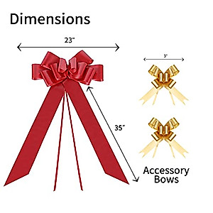 Aidwey Big Gift Bows (Red, 23 inch, 1 Pack) for Large Gift Decoration. Huge Bows, Big Car Bow, Christmas Bows, Birthday Bows, Car Bows.
