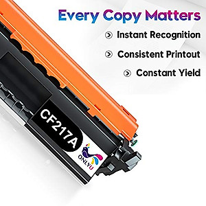 ONLYU Compatible Toner Cartridge Replacement for HP 17A CF217A Toner Cartridge 217A with Chip for HP Laserjet Pro MFP M102w M130fw M130nw M130fn M130a M102a M130 M102 Laser Printer Ink(4 Packs, Black)