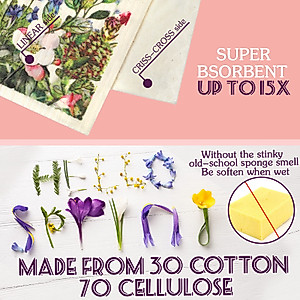 6 Pcs Swedish Kitchen Dishcloths Kitchen Towels, Absorbent Dish Towels, Reusable Sponge Cleaning Dish Cloths Quick Drying Washable Decorative Tea Towels No Odor Bar Hand Towel