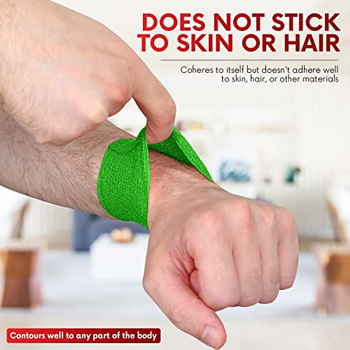 HEALQU Self Adhesive Bandage Wrap – 12 Rolls 2in x 5yd Cohesive Tape for Athletic and Sports - Self Adherent Medical Tape, Flexible, Elastic Bandages Multicolor for Wrist & Ankle Vet Wrap for Dogs