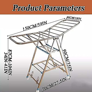 Clothes Drying Racks Outdoor, Heavy Duty Laundry Drying Rack, Portable Drying Rack Clothing, Folding Space Saving Garment Rack, Blanket Rack Clothesline, for Indoor Outdoor