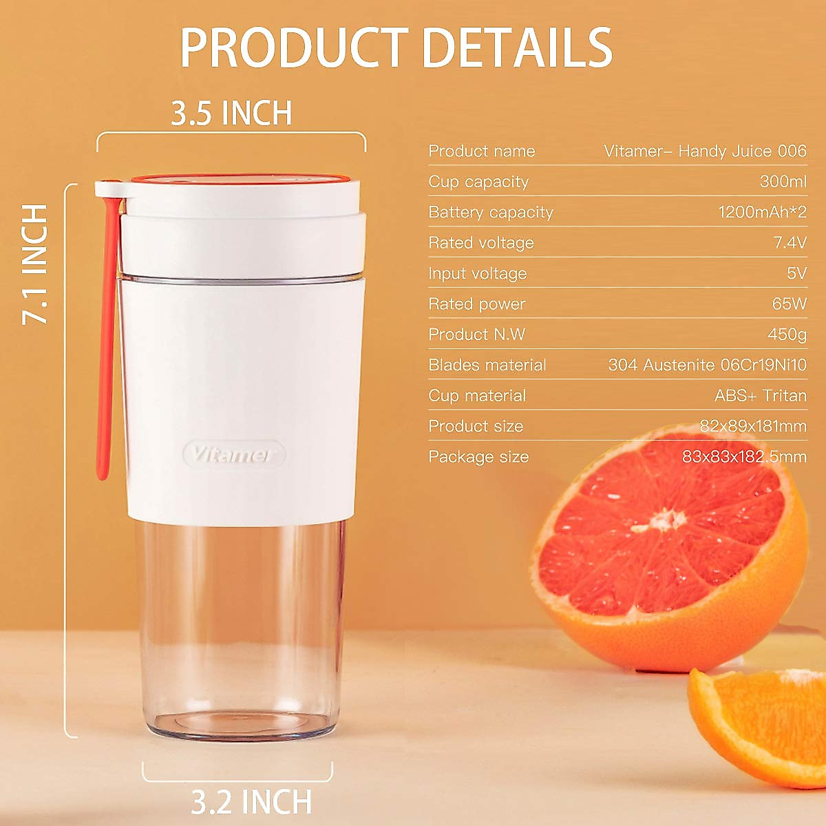 Ycc ice Personal Blender for Shakes and Smoothies with BPA Free Portable USB Rechargeable Juicer Milkshake Blender Conveniently and quickly juice and make milkshakes suitable for carrying around