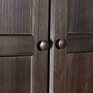 Grain Wood Furniture Shaker 3-Door Wardrobe, Solid Wood with Expresso Finish