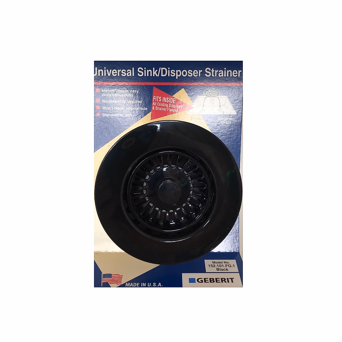 Universal Sink/Disposer Strainer (Model #: 152.101.FG.1) - Black