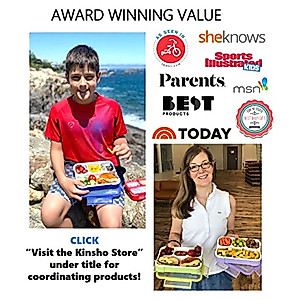 Bento Lunch Box for Kids Boys Adults, School Lunch-Box 4 Leakproof Compartments Snack Container with Utensils, Blue