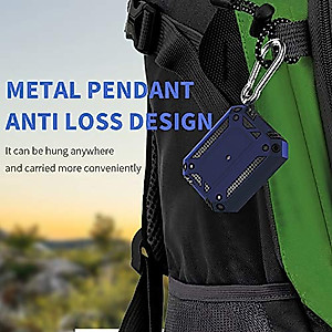 ZenRich Airpods Pro Case, zenrich Full-Body Hard Shell Protective Rugged Charging Cover Case with Keychain for AirPod Pro 2019, Front LED Visible,Blue