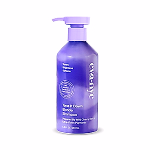 Eva NYC Tone It Down Purple Shampoo for Brightening Blonde Hair, Eliminating Brass & Yellow Tones - Moisturizing & Vegan, 8.8 oz