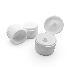 24/410 White Replacement Flip-Top Dispensing Caps - For Squeeze Bottles - Neck Diameter 24mm (12)