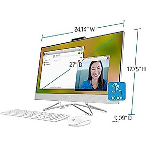 HP Pavilion 27 Touch Desktop 2TB SSD 32GB RAM Win 10 Pro (Intel 10th gen Quad Core CPU and Turbo Boost to 4.90GHz, 32 GB RAM, 2 TB SSD, 27-inch FullHD Touchscreen, Win 10 Pro) PC Computer All-in-One