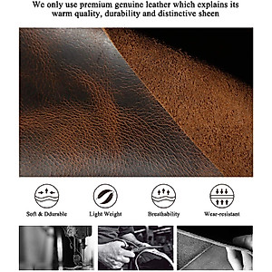 BAIGIO Genuine Leather Wallets for Men Multi Card Purse with Zipper Wallet Men RFID Blocking Coin Pocket (Black)