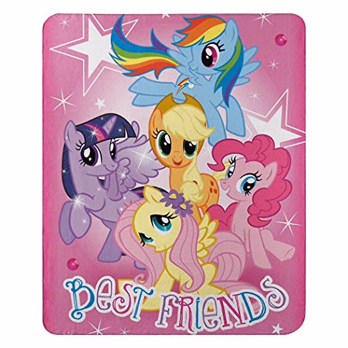 Hasbro's My Little Pony, "Happy Herd" Fleece Throw Blanket, 45" x 60", Multi Color