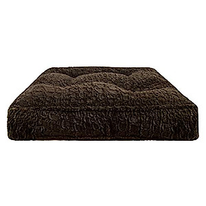 Bessie and Barnie Serenity Brown Luxury Extra Plush Faux Fur Rectangle Pet/Dog Bed (Multiple Sizes)