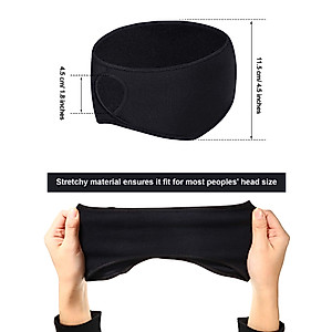 Tatuo 3 Pieces Fleece Ponytail Headband Earband Winter Running Headband Ear Warmer Headband for Women Girls Outdoor Sports and Fitness (Color Set 5)