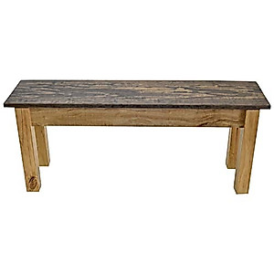 Dark Walnut & Golden Oak Farmhouse Bench