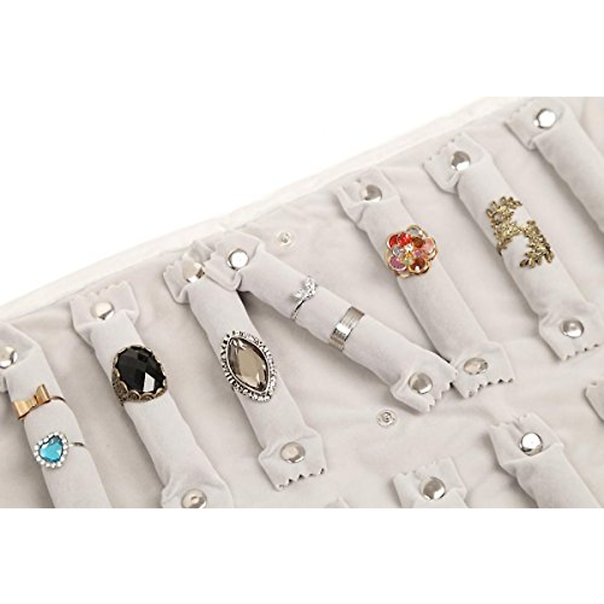 WODISON Travel Velvet Jewelry Roll Earrings Rings Necklaces Organizer Clutch Bag for Ring Gift Idea