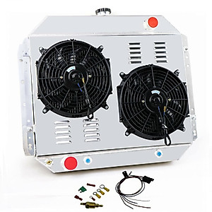 Cubauto 3 Row Radiator Compatible For 1966-1979 Ford Bronco F100 F150 F250 F350 77 75 73 69 67,High Performance Automotive Radiator + Shroud fan + Relay Kit