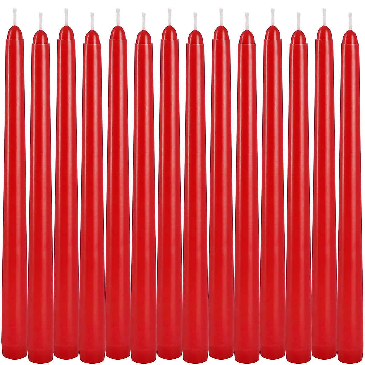 14 Pack Glowing Red Tapers Candles- 10-Inch unscented Candles for 8 Hours of Festive Magic, Perfect for Weddings,Christmas, New Year Celebrations…