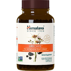 Himalaya UriCare Herbal Supplement, Kidney & Bladder Support, Urinary Tract & Urine Flow Support, Caffeine-Free, Non-GMO, Gluten Free, Vegetarian, 120 Capsules, 30 Day Supply